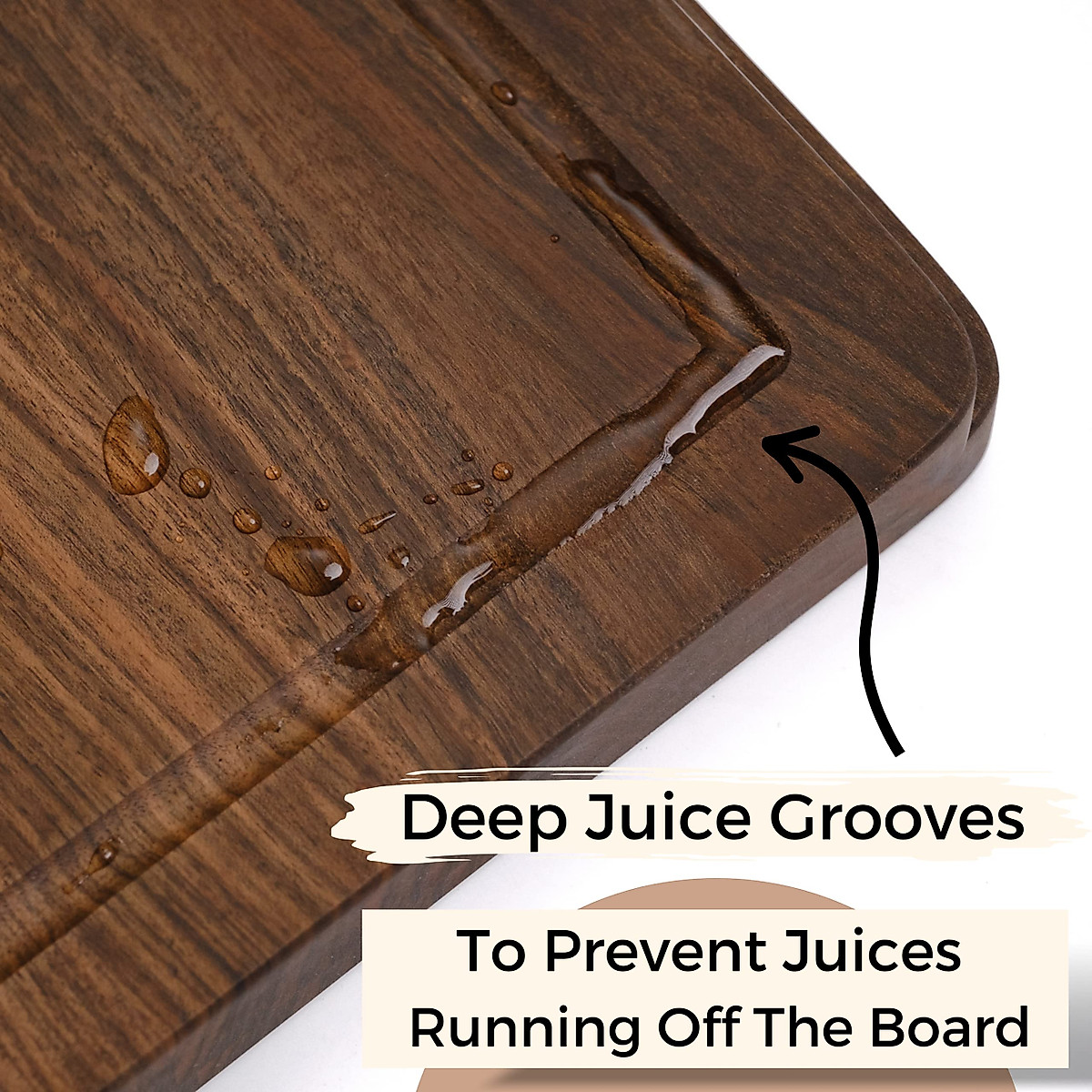 Walnut Wood Cutting Board For Kitchen 16x12'' with Juice Groove, Chopping Board Made of Walnut Wood for Meat, Cheese and Vegetables (Large, 16x12 inch)