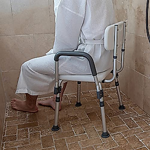 Flash Furniture HERCULES Series 300 Lb. Capacity Adjustable Navy Bath & Shower Chair with Quick Release Back & Arms