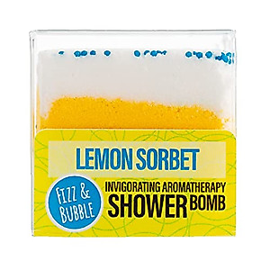Fizz & Bubble Aromatherapy Shower Steamer and Shower Bomb for Relaxation and Relief for Adults, Women, Kids, and Gifts - Lemon Sorbet
