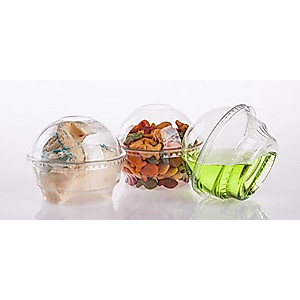 Golden Apple, 5oz-30sets Clear Plastic Cups for Ice Cream, Dessert Cups, Snack Bowl with Dome lids no Hole