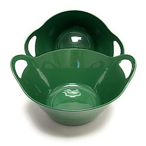 Mintra Home Plastic Bowls with Handles (4.5L Large 2pk, Green Olive)