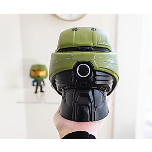HALO Master Chief Helmet Figural Mood Light | Nightstand Table Lamp with LED Light for Bedroom, Desk, Living Room | Home Decor Kids Room Essentials | Video Game Gifts And Collectibles | 6 Inches Tall