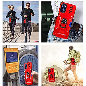 Military Grade Phone Case with Ring Card Holder Belt Clip Fits for Moto G Stylus 2022 6.8" Shockproof Moto G Stylus 2022 Case with Screen Protector Moto G Stylus 4g 2022 with Kickstand (Black)