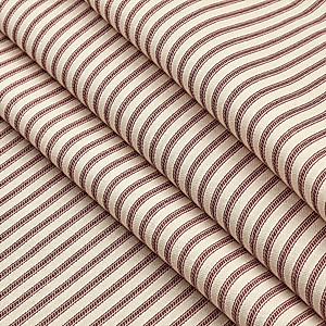 Magnolia Home Fashions Berlin Ticking Stripe, Yard, Red