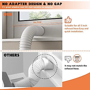 GCGOODS Portable Air Conditioner Window Seal Plates Kit for 5 Inch Diameter Exhaust Hose, 3 Adjustable Mobile AC Window Kit with Plastic Guard Up to 47", Universal Sealing Panels for Sliding Windows