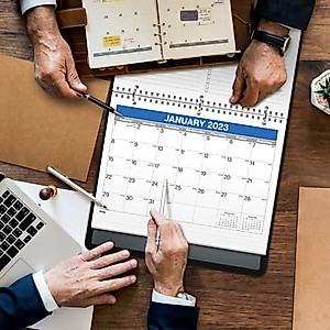 Dunwell Small Wall Calendar 2023-2024 - (Blue, 8.5x11"), Use Now to June 2024, Monthly Calendar for Notebook, Three Hole Punched, Use with Binder Folder, Desk or Wall, or Desktop Calendar 2023 2024