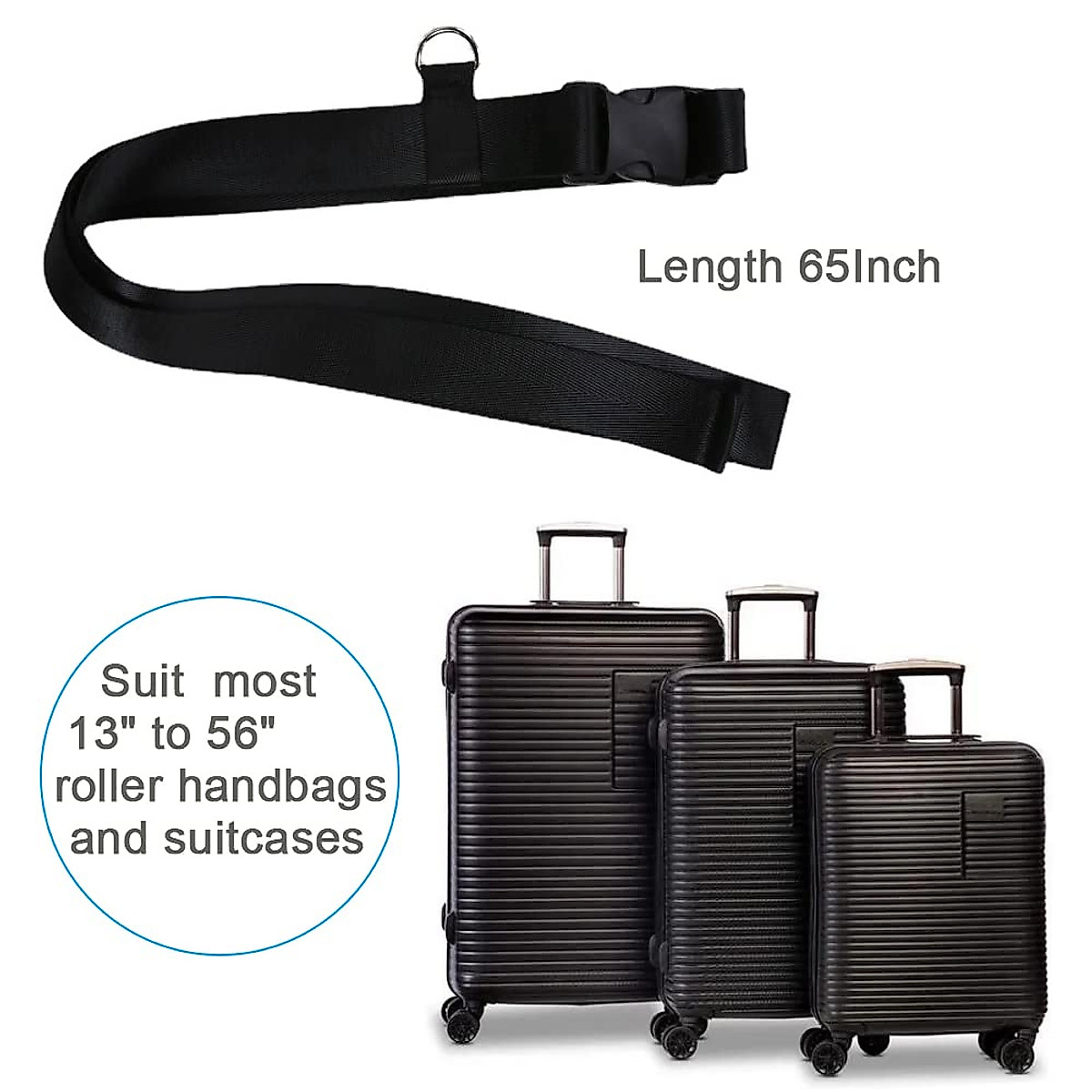 Addabst Car Seat Travel Belt, Adjustable Car Seat Travel Strap, Car Seat Luggage Strap for Transport Kid Car Seat (Black)