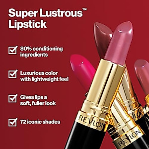 Revlon Super Lustrous Lipstick, Creamy Formula For Soft, Fuller-Looking Lips, Moisturized Feel, Caramel Glace (103), 0.15 oz