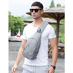N NEVO RHINO Casual Crossbody Sling Backpack Sling Bag Travel Hiking Chest Bag Daypack Outdoor Sports Small Cross Body Bags for Men, Women
