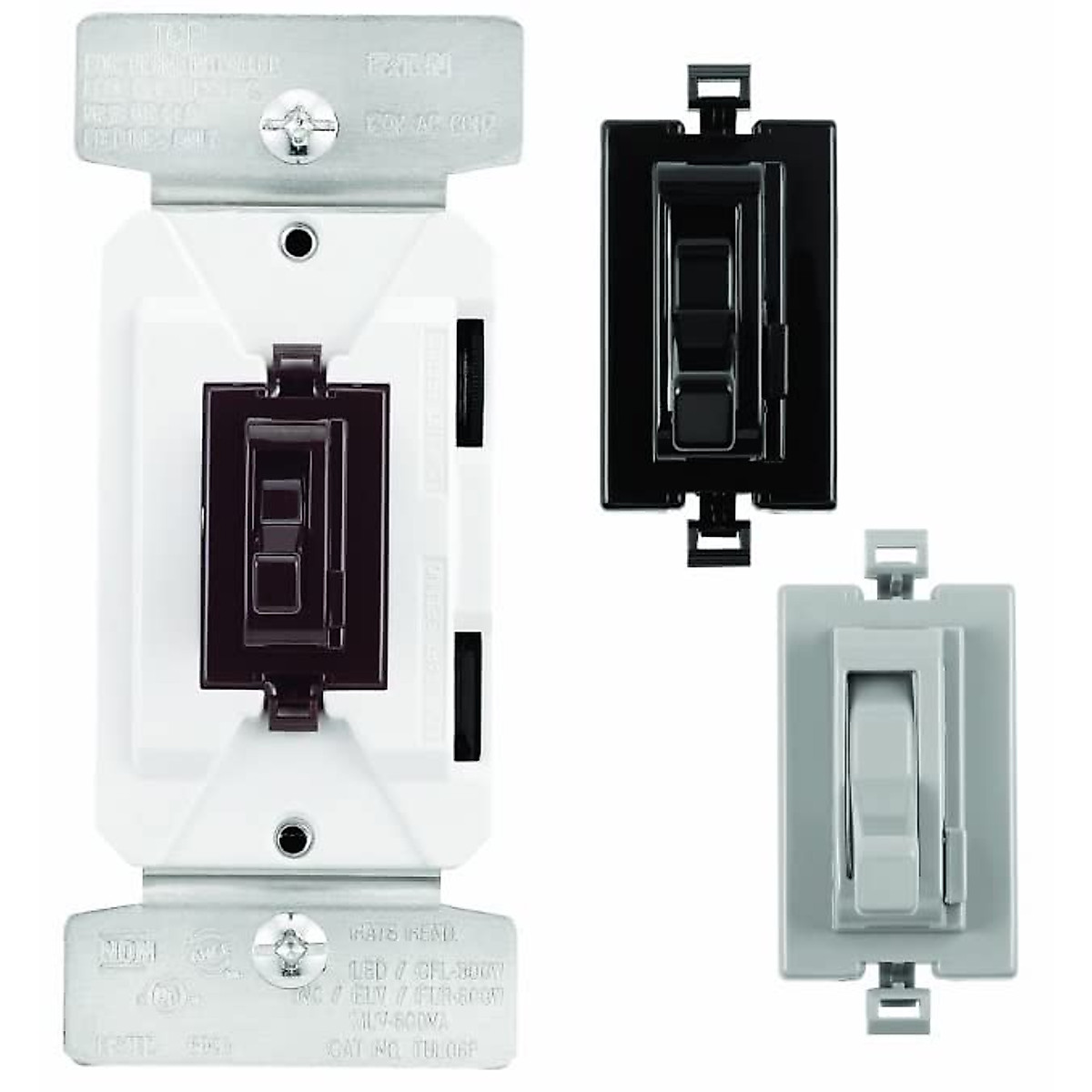 Eaton TUL06P-C7 Univ. Toggle Dimmer w/preset Brown/Gray/Black