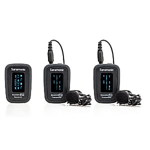 Saramonic Advanced 2.4 GHz 2-Person Wireless Clip-On Microphone System with Lavaliers for Cameras, Mobile Devices and More (Blink 500 Pro B2), Black,2X TX - TRS/TRRS, BLINK500PROB2