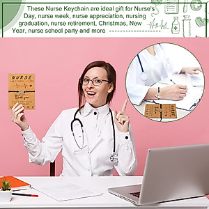 Yinkin 24 Pcs Nurse Gifts for Women Nurse Appreciation Bracelet Gifts with Blessing Card Stethoscope Heart RN Bracelet School Nursing Student Gifts Practitioner Graduation Jewelry for Nurses Men Week