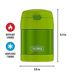 THERMOS FUNTAINER Insulated Food Jar – 10 Ounce, Lime – Kid Friendly Food Jar with Foldable Spoon