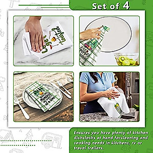 OCCdesign Funny Kitchen Towels for Camper, Camper Gifts, Happy Camper Camping RV Accessories, Set of 4