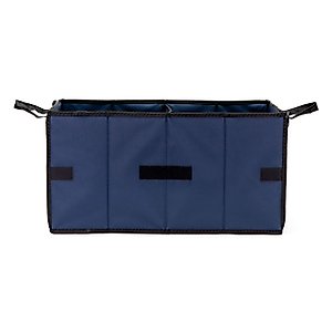 MCY Accordion Bag – Reusable Eco-Friendly Foldable Bag, Reinforced Shell, Durable Fabric, Easy Storage, Compact and Expandable, Grocery Bag (Navy Blue, 13x13x25 inches)