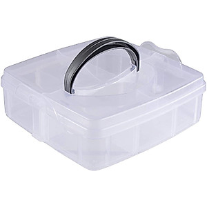 Juvale Plastic Craft Organizer Box with 6 Compartments (6 Inches, 2-pack)