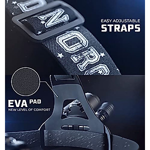 DanForce Headlamp. USB Rechargeable LED Head Lamp. Ultra Bright CREE 1080 Lumen Headlamp Flashlight + Red Light. HeadLamps for Adults, Camping, Outdoors & Hard Hat Light. Zoomable IPX54 Headlight