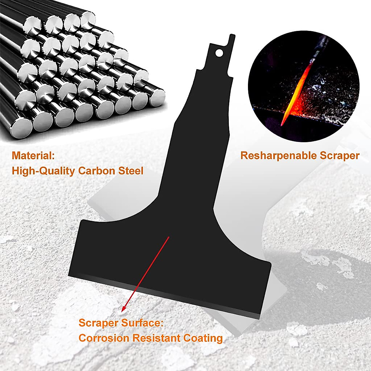 5PCS Reciprocating Saw Spatula Brush Set, Reciprocating Saw Saber Blade, Reciprocating Saw Attachment Includes Reciprocating Saw Shovel and Wire Brush, Electric Brush Shovel for Removing Rust, Dirt