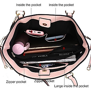 MKF Collection Tote Bag for Women Wristlet Wallet Purse & Detachable Key-Ring Set, Top-Handle Satchel Shoulder Handbag Charcoal