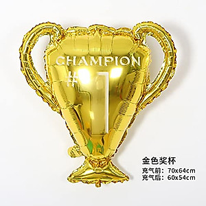 Morndew 2 PCS Golden Trophy Foil Balloons for Champion Celebration Party Graduation Party Decorations