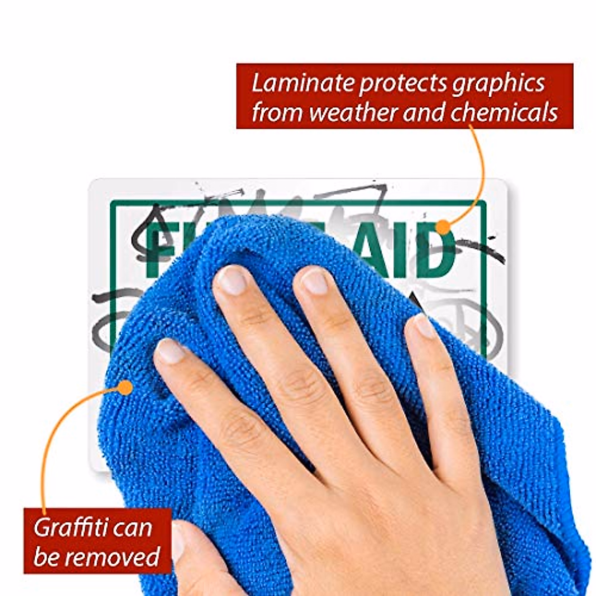 SmartSign "First Aid Kit Inside" Label | 3.5" x 5" Laminated Vinyl