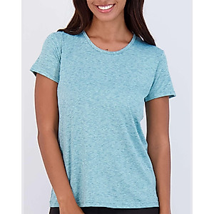 Real Essentials Womens Plus Size Just My Quick Dry Fit Dri Fit Active Wear Yoga Workout Athletic Tops Running Gym Exercise Ladies Short Sleeve Crew Scoop Neck Tees T-Shirt, Set 1, 2X, Pack of 5