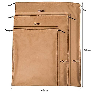 Storage Bag Large Capacity Suede/Flannel Tote for Underwear Toy Packaging Pocket Clothes Storage(49x60cm,Beige)