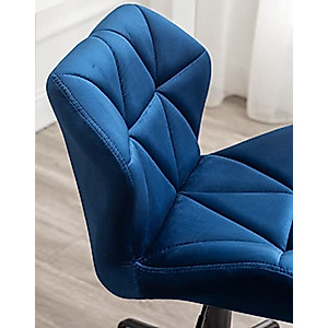 Roundhill Furniture Eldon Diamond Tufted Adjustable Swivel Office Chair, BLUE