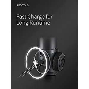 Zhiyun Smooth 5 Combo Phone Gimbal, 3-Axis Handheld Smartphone Stabilizer with Grip Tripod, Magnetic Fill Light, AI Face Tracking for iPhone Android FiLMiC Pro