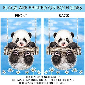Toland Home Garden 1110805 Panda Playtime Panda Flag 12x18 Inch Double Sided for Outdoor Cute House Yard Decoration