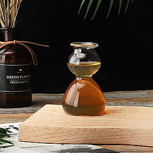 MANMAOHE 4oz Absinthe Glasses set of 2 Double Bubble Layered Shot Glasses Creative Cocktail Glasses Whiskey Glasses Small Clear Glass Wine Glasses for Party Home Bar Decor