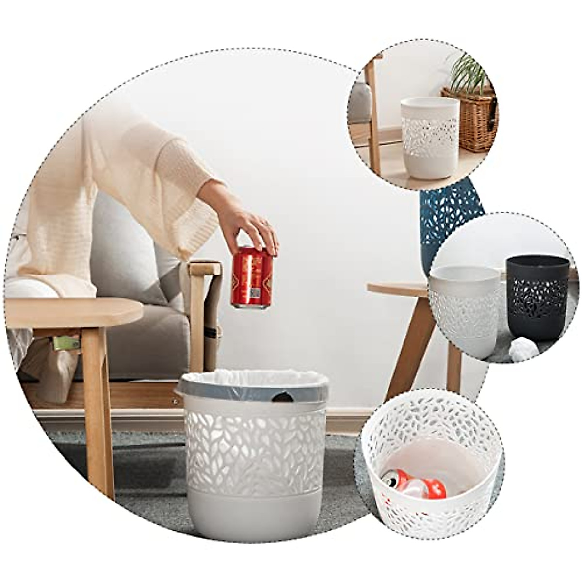 UPKOCH Trash Bin Trash Cans Garbage Cans Trash Cans Large Garbage Can, Waste Paper Basket Trash can Room Decor for Teen Girls Bathroom Trash Can, Trash Bin Trash Bin Trash Bin Trash Cans