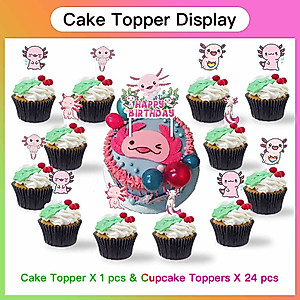 Axolotl Birthday Party Decorations Party Supplies Plates Balloons Banner Cake Toppers Plastic Cutlery Disposable Knives Forks Set Decorations Decor