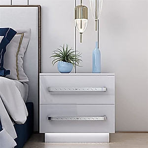 YUZZI Bedroom Table Drawer Bedside Table Storage Rack with Handles, Bedroom Living Room Furniture