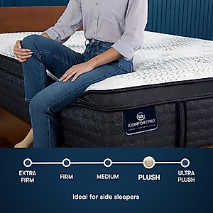 Serta iComfortPro - Dartmouth 15" Plush Pillow Top Queen Latex Foam Mattress - Cooling System, 5 Support Zones, and Responsive Latex Foam - 100 Night Trial and CertiPUR-US Certified