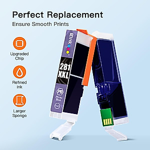 E-Z Ink (TM) Compatible Ink Cartridge Replacement for Canon CLI-281XXL CLI 281 XXL to use with PIXMA TS8320 TS8220 TS8120 TS9120（Photo Blue，3 Pack）