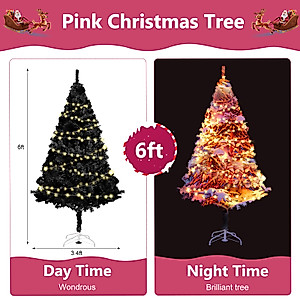 Adiwiid 6ft Halloween Black Christmas Tree with 550 Branch Tips for Home, Office, Party Decoration,Artificial Christmas Tree for Xmas Seasonal Holiday Decoration Indoor Outdoor (Black)