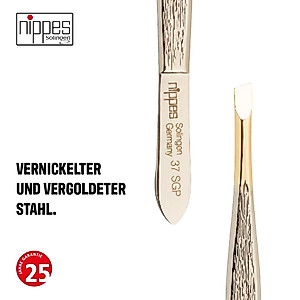 Nippes Solingen Tweezers 37SGP 9 cm for removing fine hairs nickel plated steel