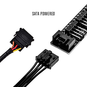 ID-COOLING FH-07 SATA Powered Fan Hub with 7 PWM Ports Hub Splitter for 4-Pin & 3-Pin Computer Internal Fans