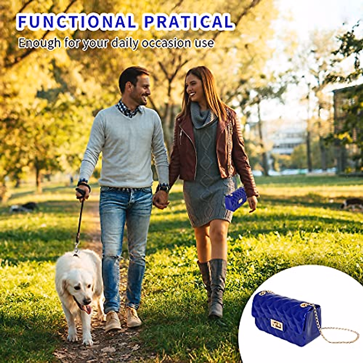 ONLVAN Summer Jelly Crossbody Bag Purse，Fashion Ladies Shoulder Bag, Candy Color Jelly Handbags, Crossbody Bag for Women Girls (Royal Blue)