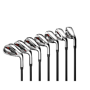 Cobra Golf 2022 Air X Iron Set (Men's, Left Hand, Cobra FST Ultralite, Reg Flex, 5-GW), Grey-Red