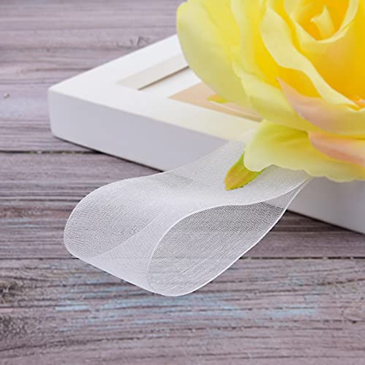 Hapeper 1-1/2 Inch Sheer Organza Ribbon for Gift Wrapping, Party Decoration 50 Yards/ Roll (White)