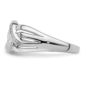 IceCarats 925 Sterling Silver Diamond Ring Size 6