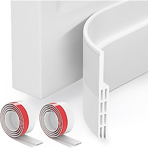 Grotheory 2 Pack Door Draft Stopper Under Door Seal, 39" L Door Sweep for Exterior & Interior Doors, Door Draft Blocker Dust and Noise Insulation Weather Stripping Draft Guard Insulator, White
