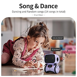 GILOBABY Kids Robot Toys, Interactive Toys Companion Smart Talking Robotic with Voice Control Touch Sensor, Singing, Dancing, Recording, Repeat, Birthday Gifts for Girls Ages 3+ Years (Purple)