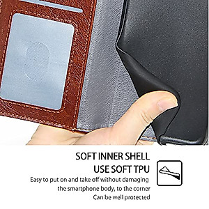 Fansipro Zipper Wallet Folio Case for Oppo Reno 2, Premium PU Leather Slim Fit Cover for Reno 2, 3 Card Slots, 1 Transparent Photo Frame Slot, Well Design, Brown