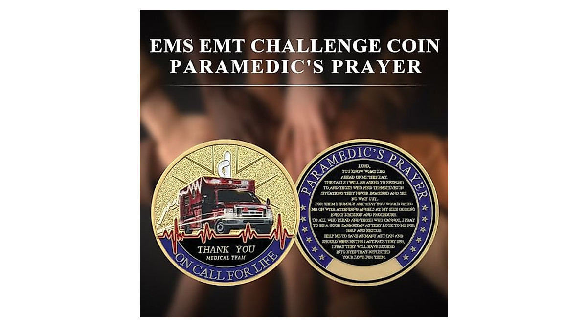 Medical EMT/EMS Challenge Coin - Paramedic Prayer Thank You Gift