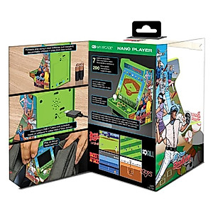 My Arcade All Star Stadium Nano Player- Portable Mini Arcade Machine with 207 Retro Games, 2.4" Screen, Green, Tiny Arcade