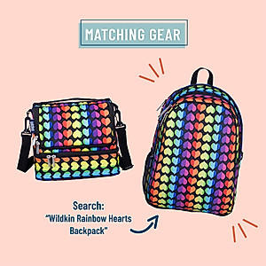 Wildkin Two Compartment Insulated Lunch Bag for Kids – School & Travel Ready - Rainbow Hearts