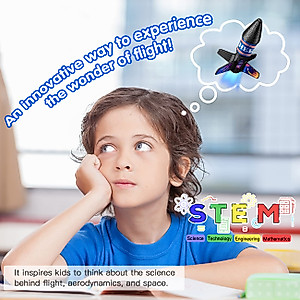 Loheer Rocket Launcher for Kids, Motorized Air Rocket Toy for Ages 8-12, Launch Rocket up to 164 ft, Fun Outdoor Toy, Self-Launching Rocket Toys for Kids Age 8-12, Ideal Birthday